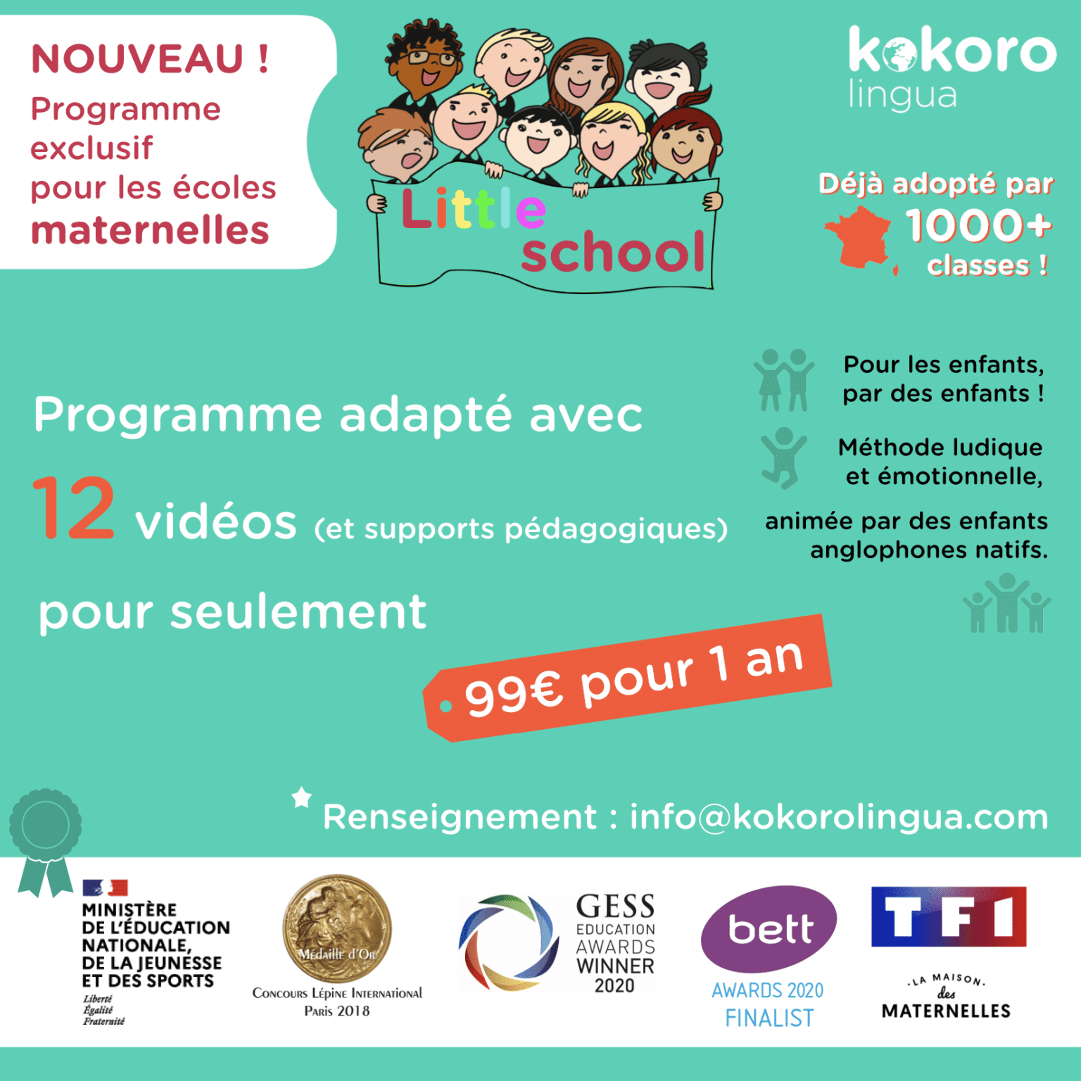 Anglais en classe - L'anglais par vidéos avec des Enfants Anglophones